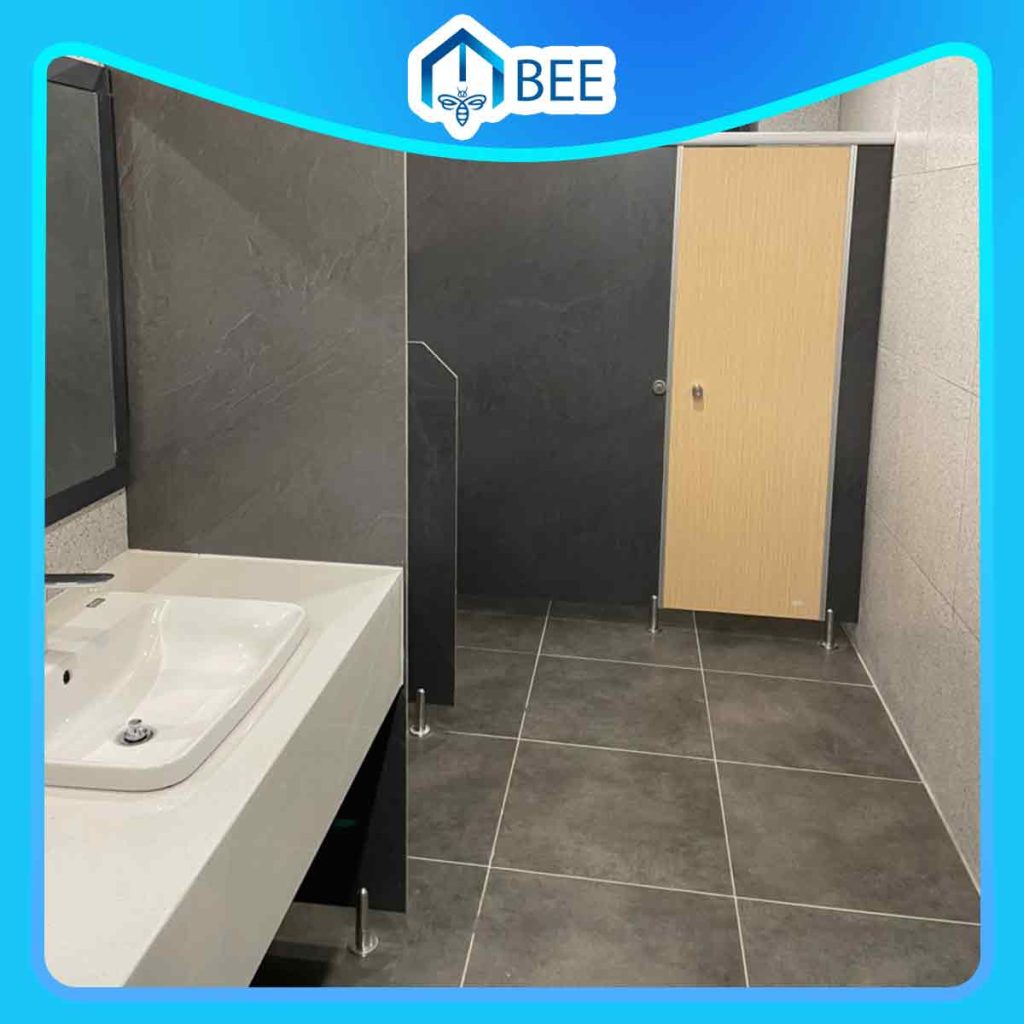 Kho vách ngăn vệ sinh tấm compact HPL CDF tại Mbee - Mbee